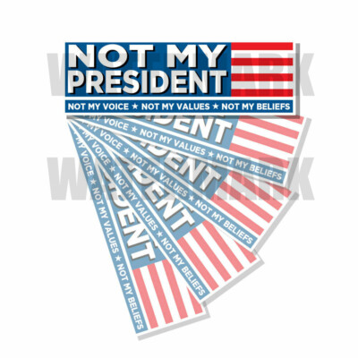 NOT MY PRESIDENT Bumper Sticker Decal ANTI BIDEN - PRO TRUMP 5 Pack 5 ...