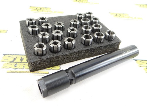 KENNAMETAL DA100 COLLET EXTENSION 1" SHANK #SS100DA104731 + 21 COLLETS ...