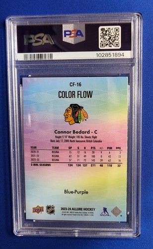 2023-24 Upper Deck Allure Connor Bedard Blue Purple Color Flow ROOKIE ...