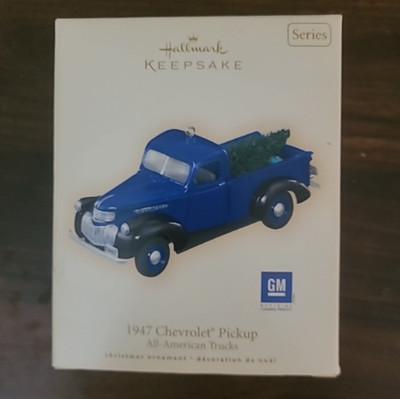 Hallmark Keepsake 1947 Blue Chevrolet Pickup Christmas 2007 Ornament ...