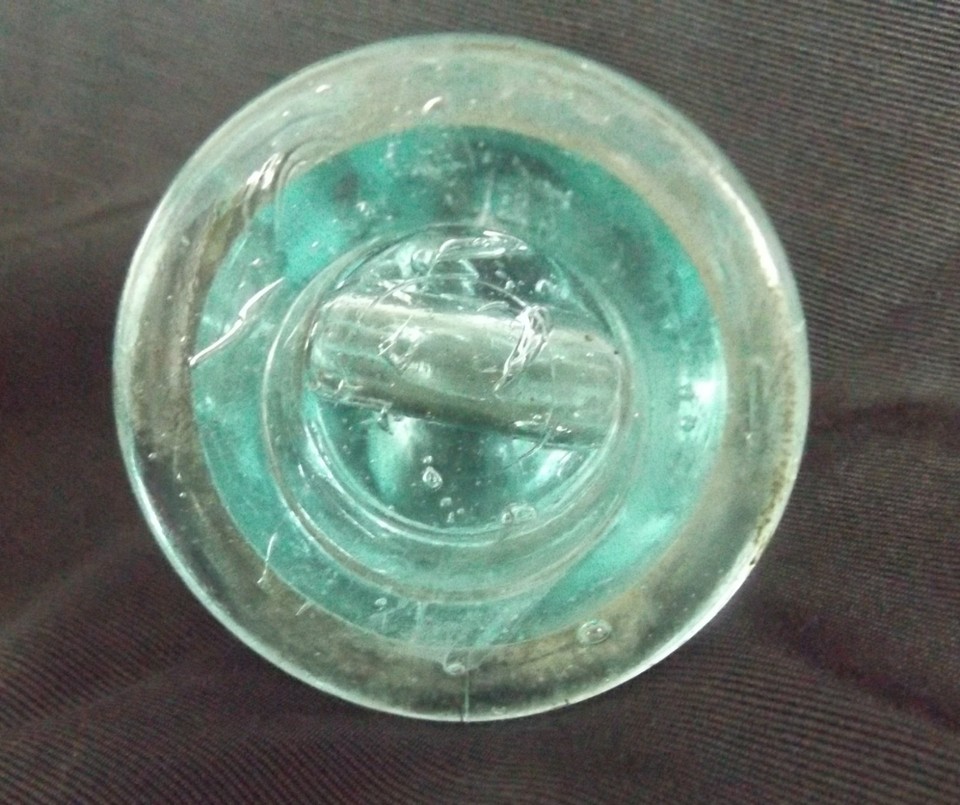 Unique Small Glass Aqua Insulator with Metal Holder and Wire | eBay
