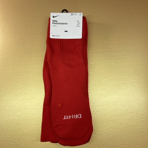 Nike Performance Cushioned Dri-Fit Knee High Red Socks Men’s Size Large ...