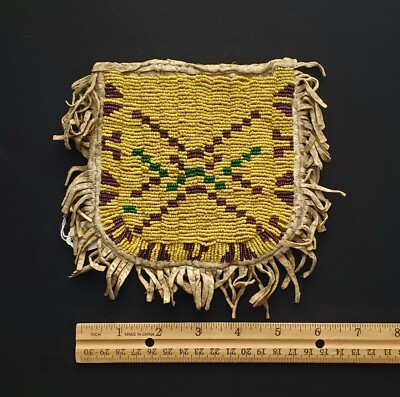 Native American Beaded Pouch. 6.5"x 6" 1880's from Major Indian Relic ...