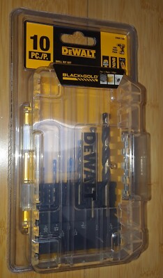 NIP New DeWalt 10-Piece DRILL BIT SET # DWA1180, Black & Gold, UPC ...