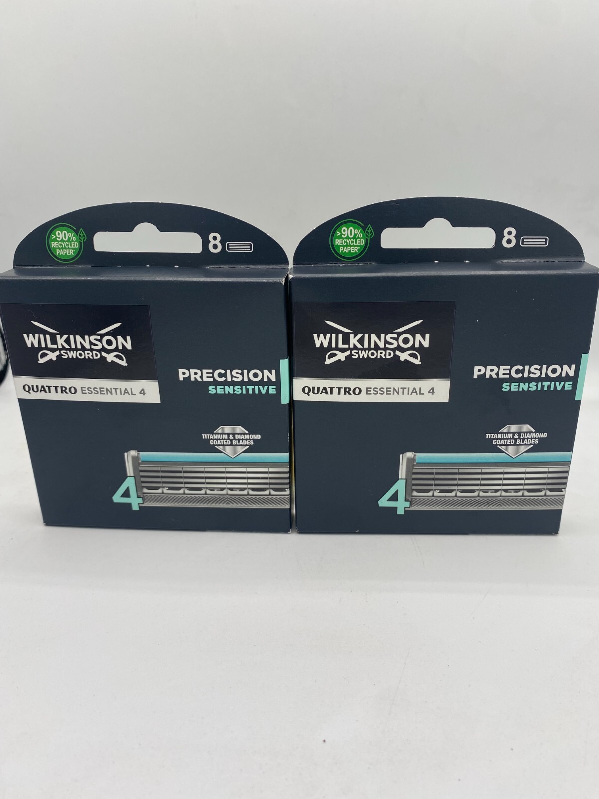 Wilkinson Sword Quattro Razor Titanium Sensitive x1=8 Blades (new black ...