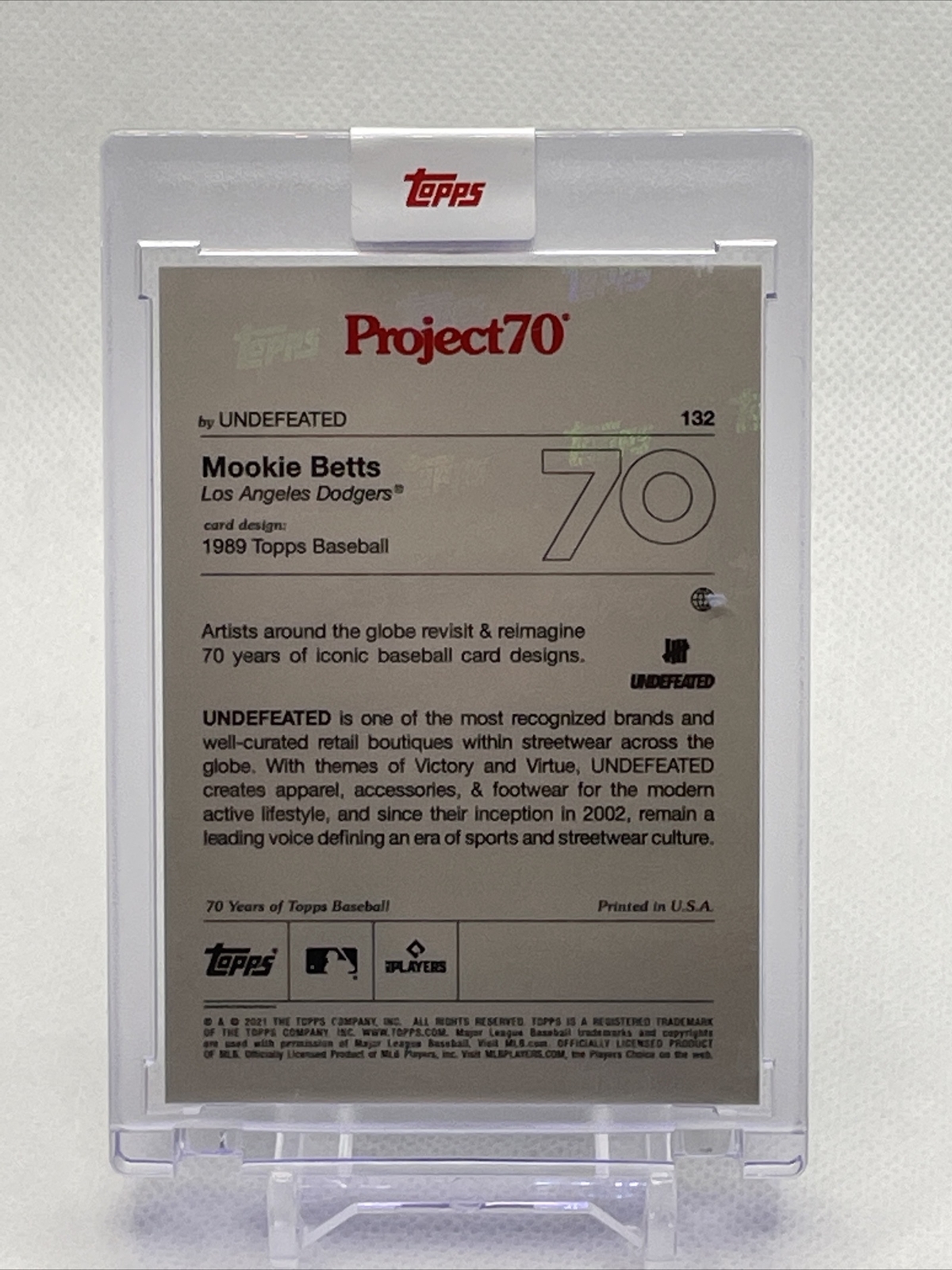 2021 Topps Project 70 - UNDEFEATED 1989 Topps Baseball #132 Mookie ...