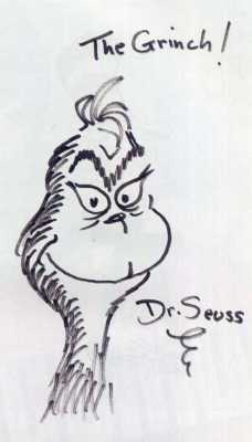 DR SEUSS Signed 'The Grinch' Cartoon Author / Philosopher - Preprint ...