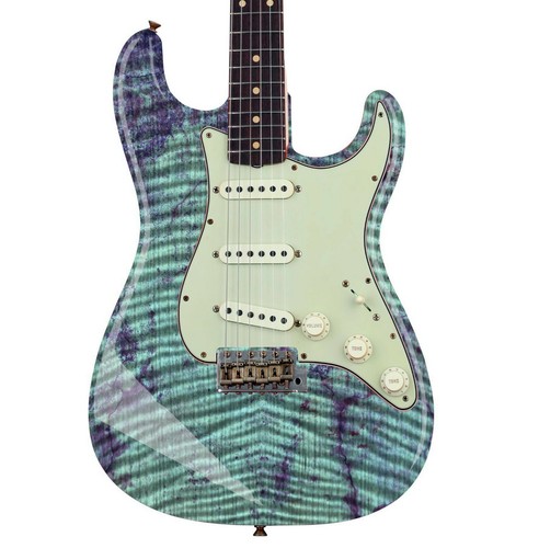 Guitar,Bass,Acoustic Skin Wrap Laminated Vinyl Decal Sticker Aqua Flame ...