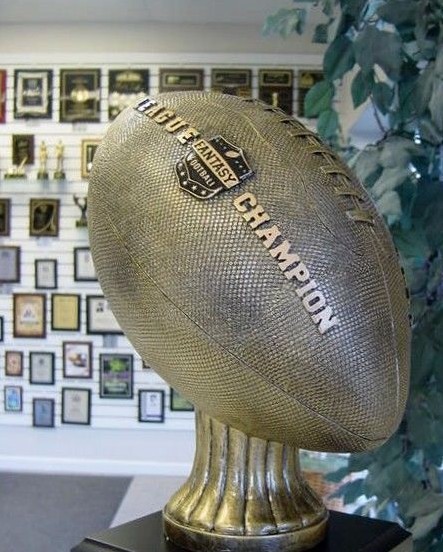 3 TIER LARGE EMBOSSED FANTASY FOOTBALL PERPETUAL TROPHY 38 YEARS P~RA ...