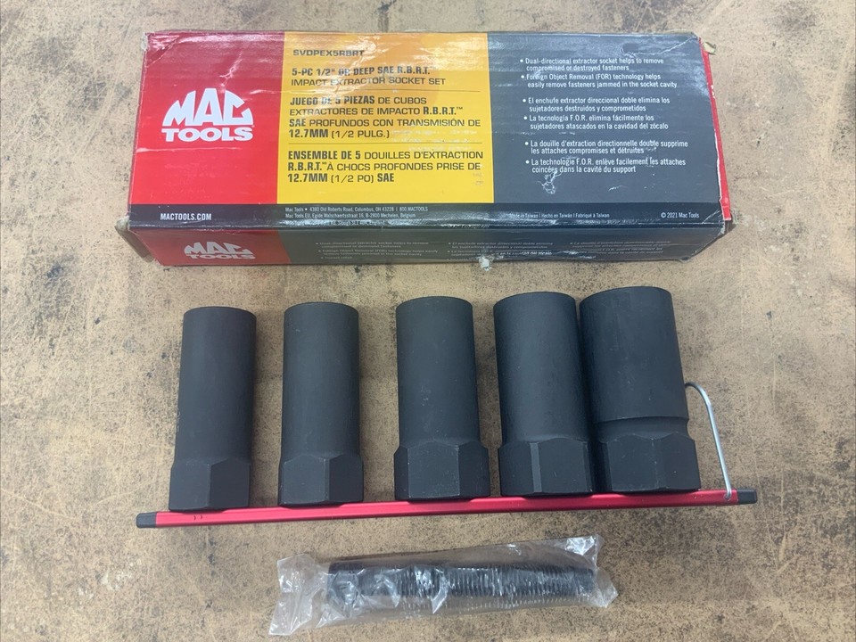 NEW Mac Tools 5PC 3/8” DRIVE SAE IMPACT EXTRACTOR SOCKET SET SXPEX5RBRT ...