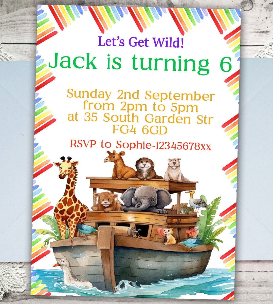 Noahs Ark Birthday Invitation Wording