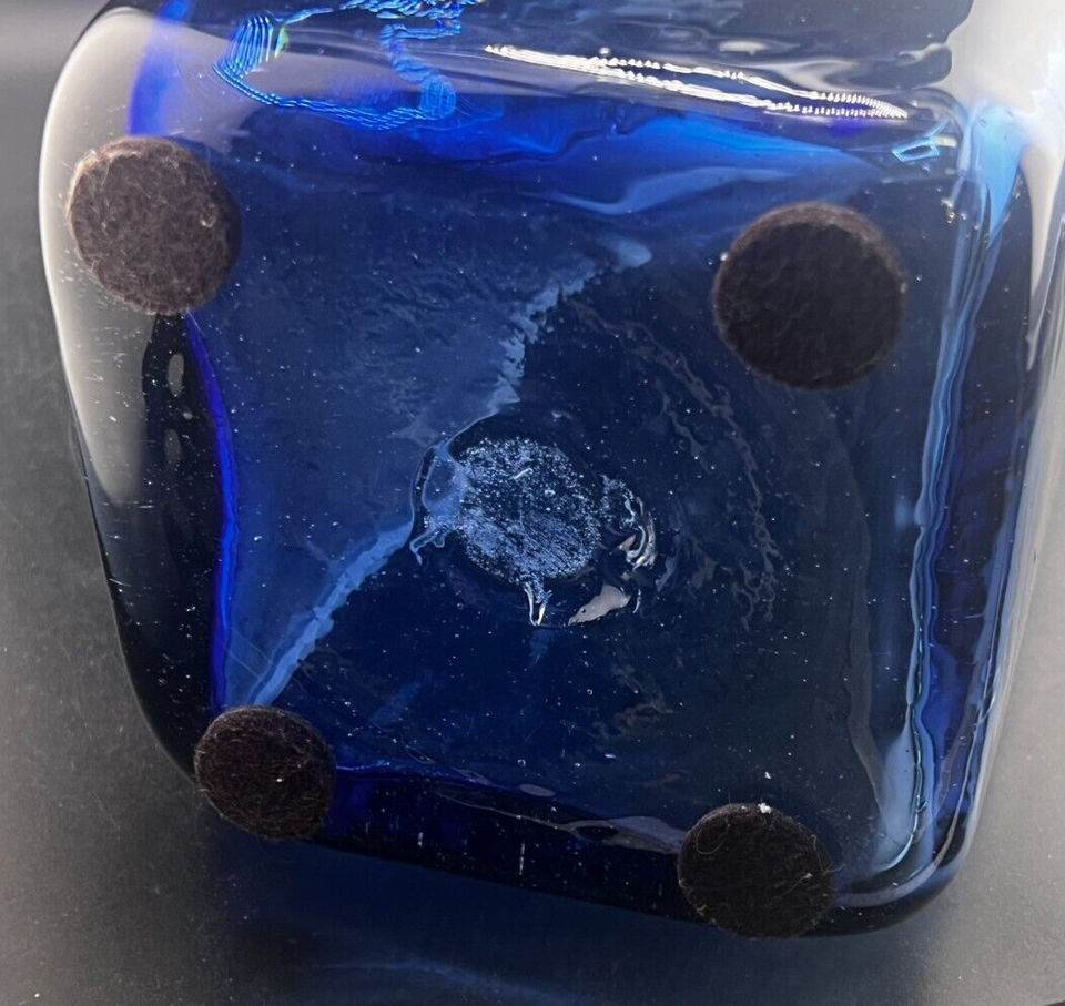 VINTAGE BLENKO HAND MADE TALL SQUARE BLUE VASE - MADE IN USA | eBay