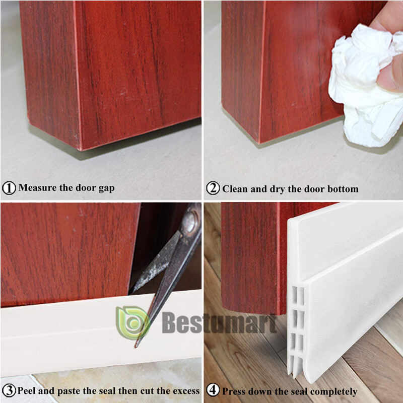 3M Door Bottom Self Adhesive Silicone Rubber Sweep Draft Stopper Door ...