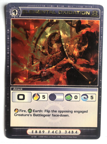 Chaotic Elemental Oxidation 42/100 Super Rare HOLOFOIL Attack Card ...