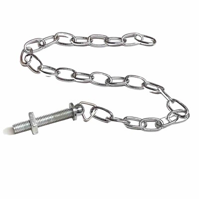 Chrome Plated 12" Sink Basin Plug Chain, Oval Links + Hook Screw & Stay ...