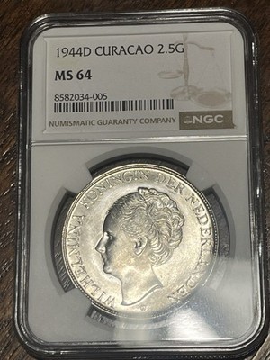 Curacao 1944-D Gulden Silver Coin: Minted In Denver During WWII | eBay