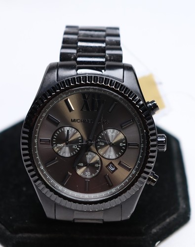 Michael Kors MK9154 Men's Lexington Oversized Black Stainless Watch ...