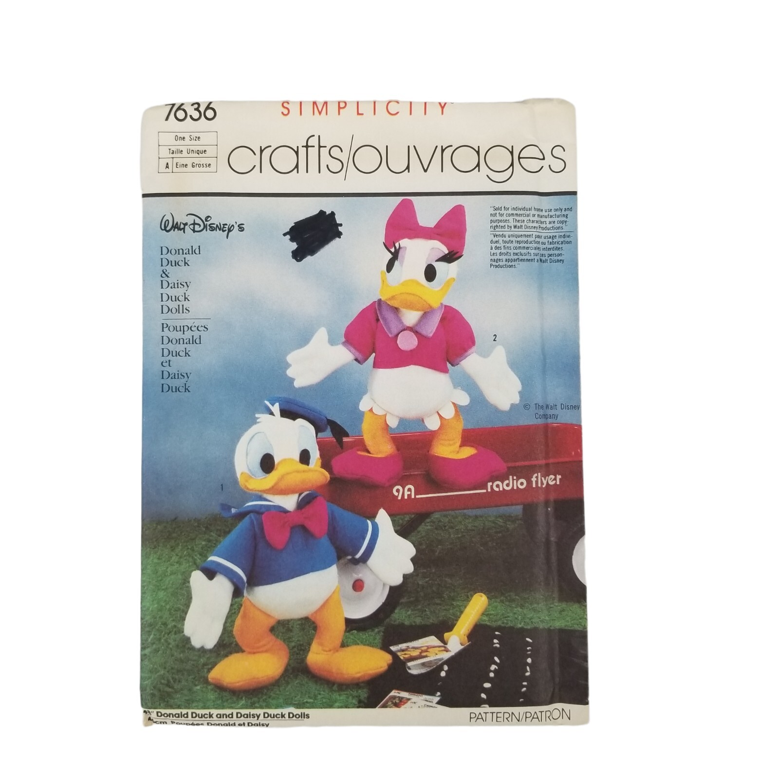 Simplicity Disney Pattern 18" Donald Daisy Duck Doll 7636 for sale ...