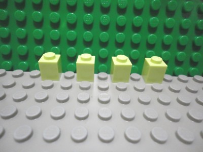 Lego 4 Yellowish Green 1x1 brick block NEW | eBay
