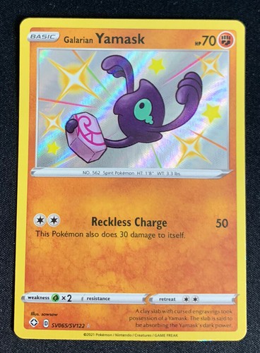 Galarian Yamask SV065/SV122 - Shining Fates - Shiny Holo Rare Pokemon ...