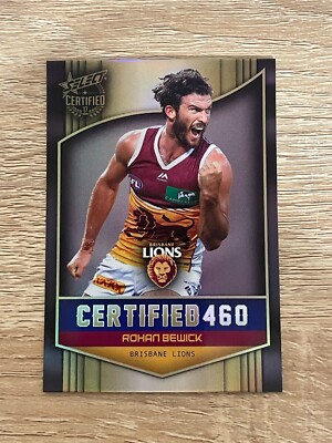 2017 AFL SELECT CERTIFIED 460 BRISBANE LIONS ROHAN BEWICK 130/460 #C21 ...