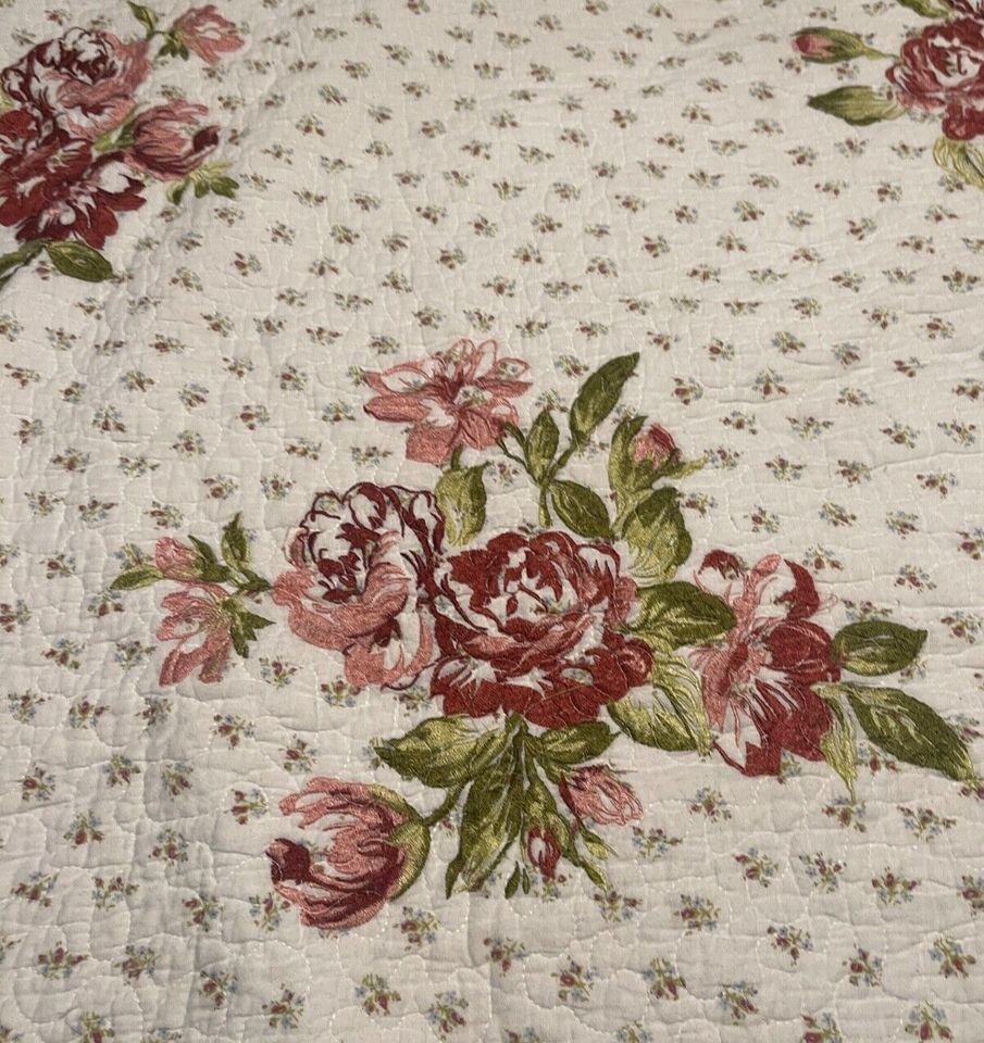Loretta Modern Heirloom Embroidered Quilted Bedspread 106"x110" Queen ...