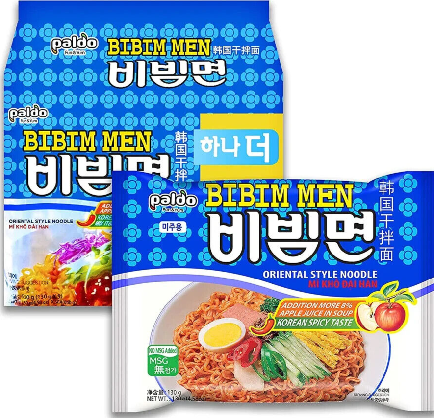 Paldo Bibim Men Instant Cold Noodle 4.58 oz x 5 Packs (Pack of 12)~02/ ...