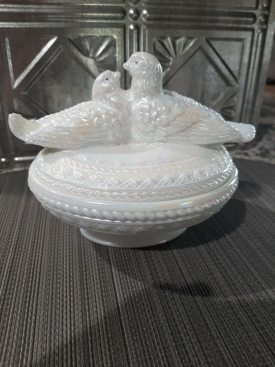 Most Valuable Milk Glass Pieces Rare Early Milk Glass Set Of 2 Spring