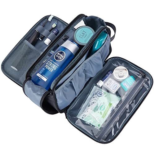 Toiletry Bag for Men Extra Large Water-resistant Dopp Kit with Double ...