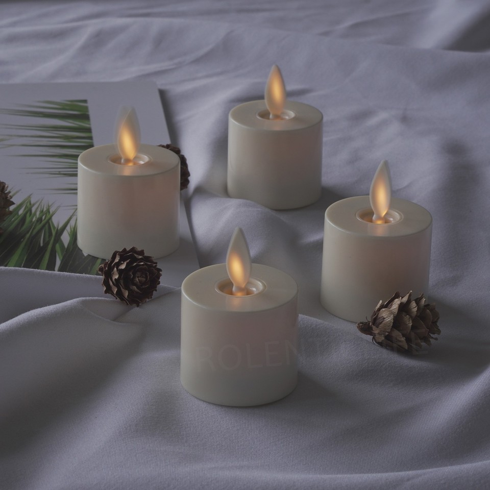 Luminara Moving Flicker Led Tea Lights Battery Operated Set of 4 | eBay