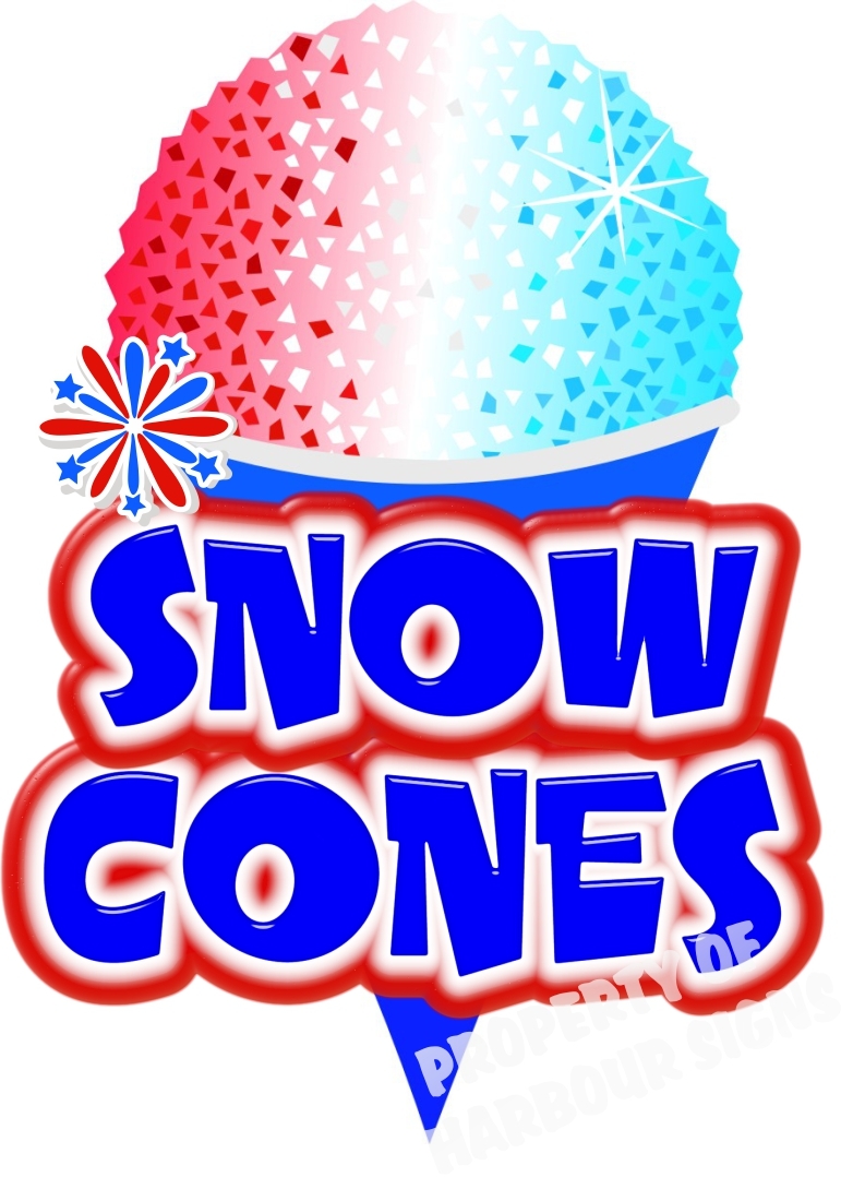 Snow Cones Decal 14" Sno Kones Shaved Ice Concession Food Truck Vinyl ...