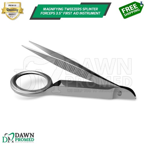 Magnifying Tweezers Splinter Forceps 3.5" With Magnifier First Aid Instrument | eBay