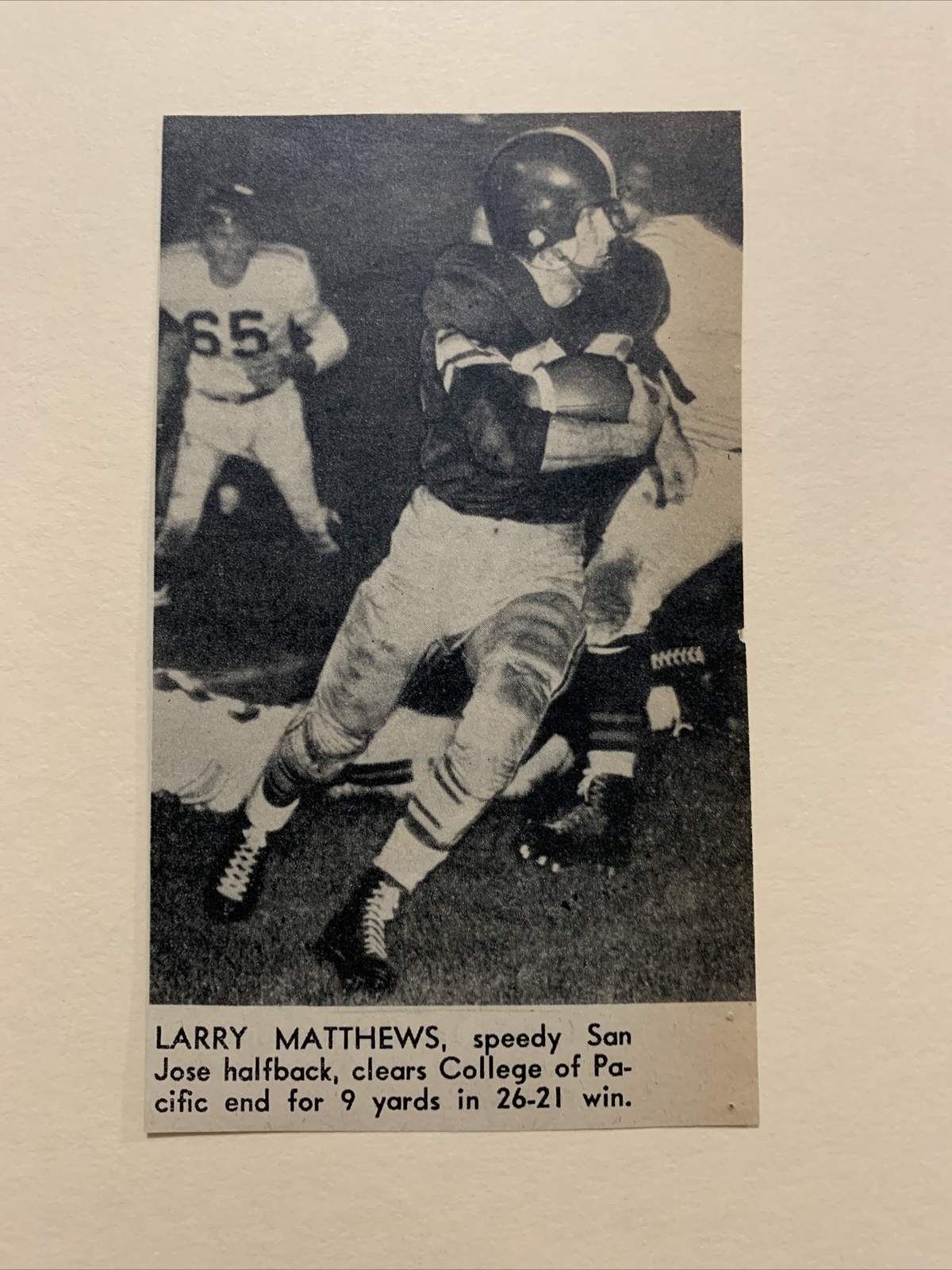 Larry Matthews San Jose State Spartans 1953 S&S Football Pictorial CO ...