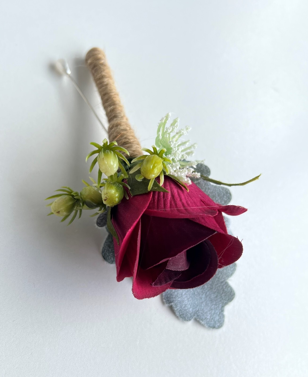Groom burgundy buttonhole wedding flowers buttonholes rustic silk ...