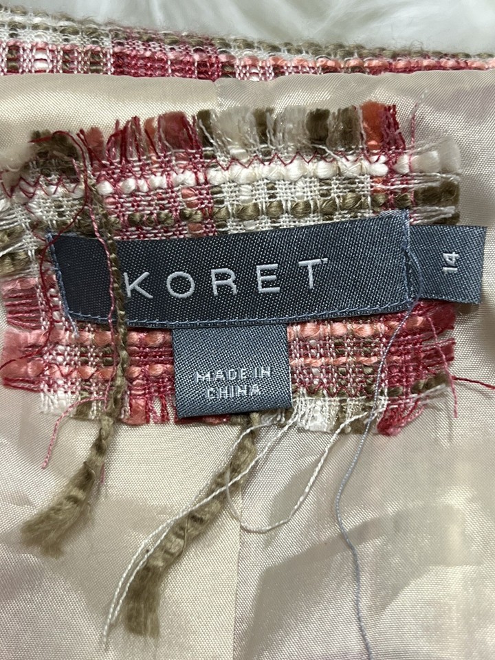Koret Vintage Woman Blazer Pink Sage Green With White Plaid Jacket ...