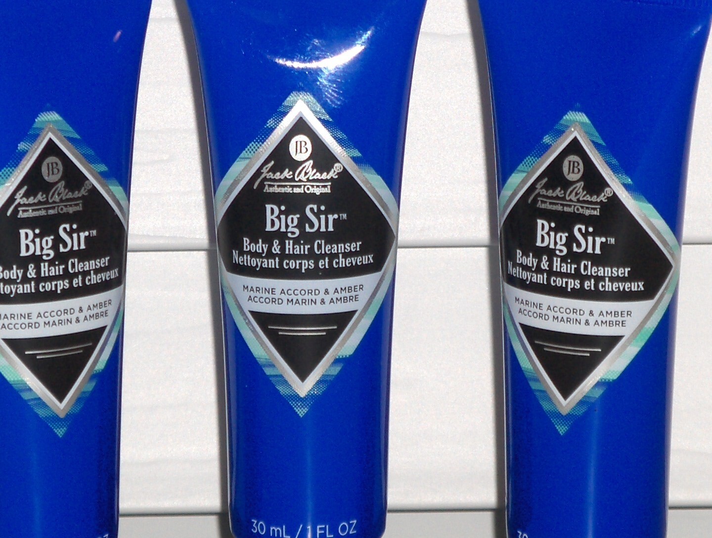 JACK BLACK Big Sir Body & Hair Cleanser, Marine Accord, 3 x 1 oz. (30 ...