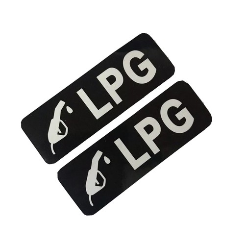 2 x LPG Fuel Weatherproof Label Stickers Car Van Taxi Bus Vinyl BLACK ...