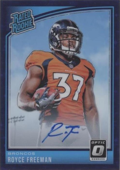 2018 Donruss Optic - Rated Rookie Royce Freeman #173 Purple Stars Prizm ...