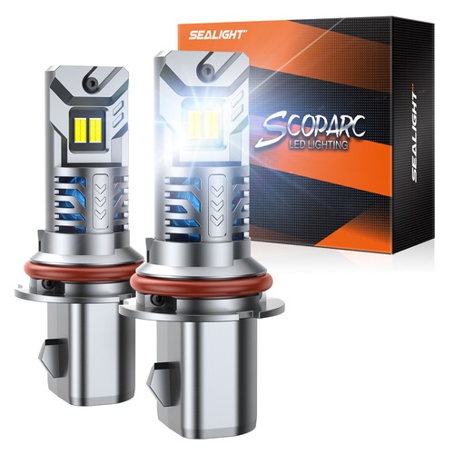 SEALIGHT 9007 LED Headlight Bulb Conversion Kit High Beam 6000K White ...