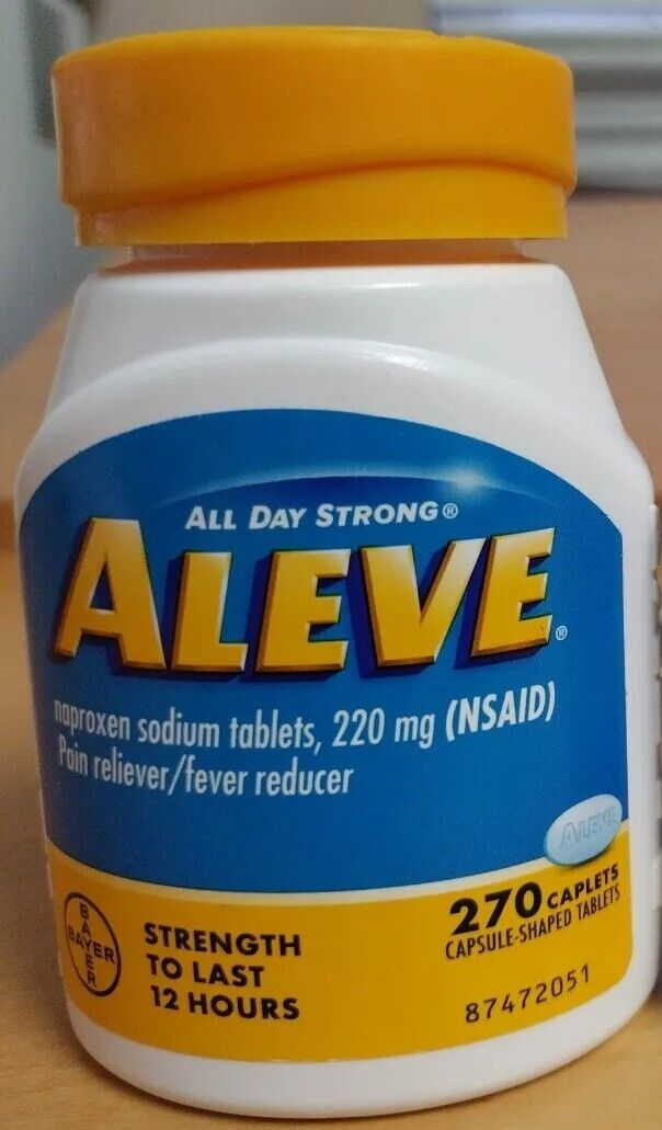 Aleve, 270 Total Caplets Strength to Last 12 Hours Exp 4/2026 Label ...