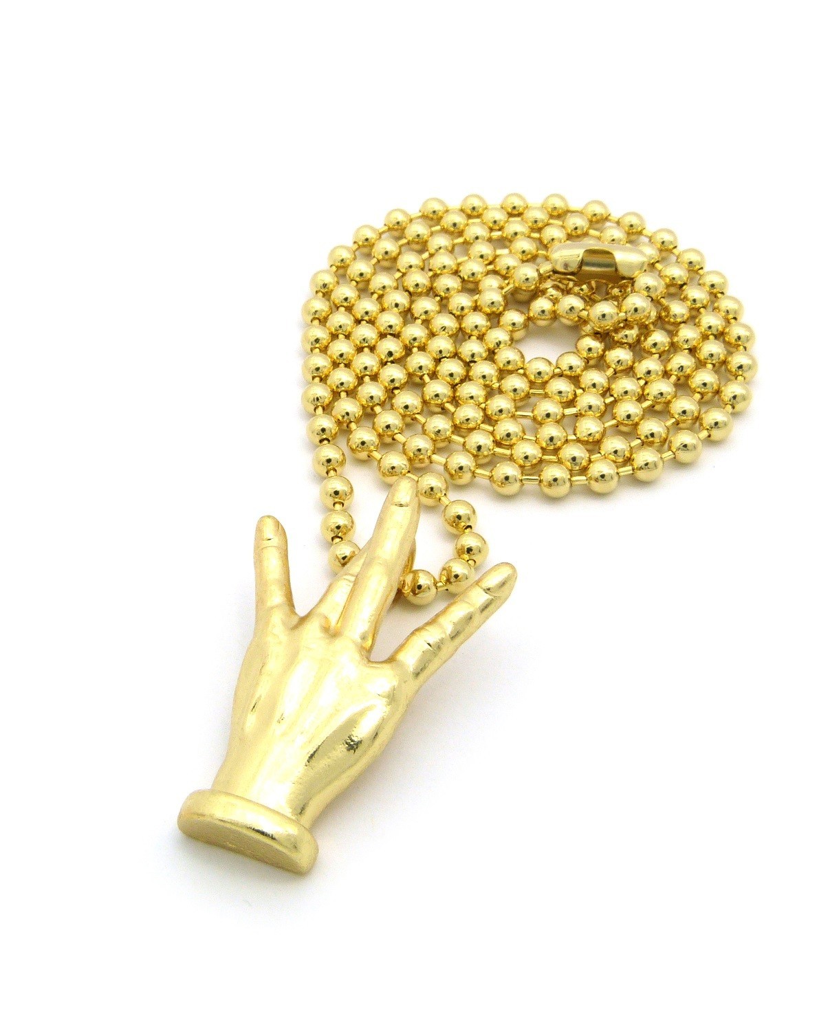 NEW WESTSIDE HAND SIGN PENDANT &3mm/27" BALL CHAIN HIP HOP NECKLACE ...