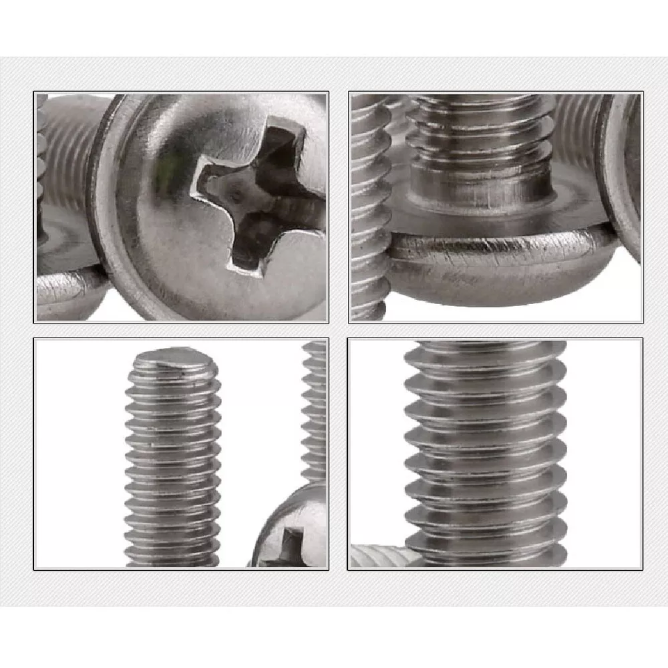 M3 M4 M5 M6 Flanged Button Head Screws Flanged Phillips Bolt A4 ...