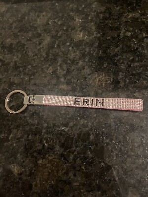 NEW Personalized Rhinestone 5.5 inch Wristlet Key Chain Key Fob "ERIN ...