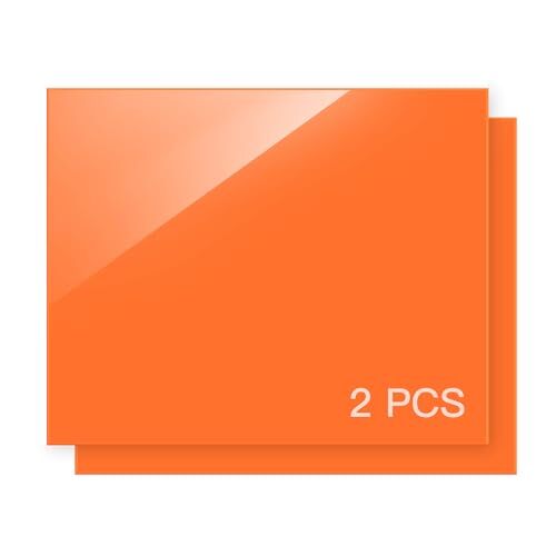 Orange Acrylic Sheet 12” x 16” 2 Pack Glossy Cast Plexiglass Sheets 1/8 ...