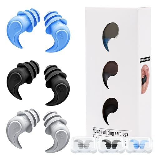 3 Pairs Swimming Ear Plugs Waterproof Ear Plugs for Swimming, Reusable ...