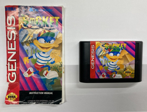 Socket Video Game Cartridge for Sega Genesis 1993 w/ INSTRUCTION MANUAL ...