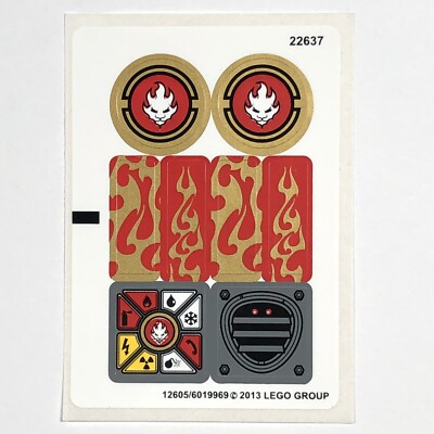 LEGO STICKER SHEET 70500 Ninjago Kai's Fire Mech Decals Stickers | eBay