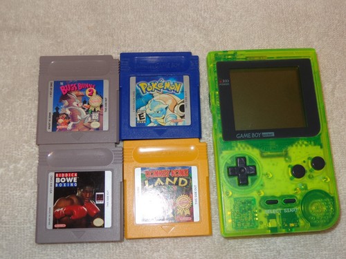 RARE Nintendo Game Boy Pocket Extreme Green Translucent Console with ...
