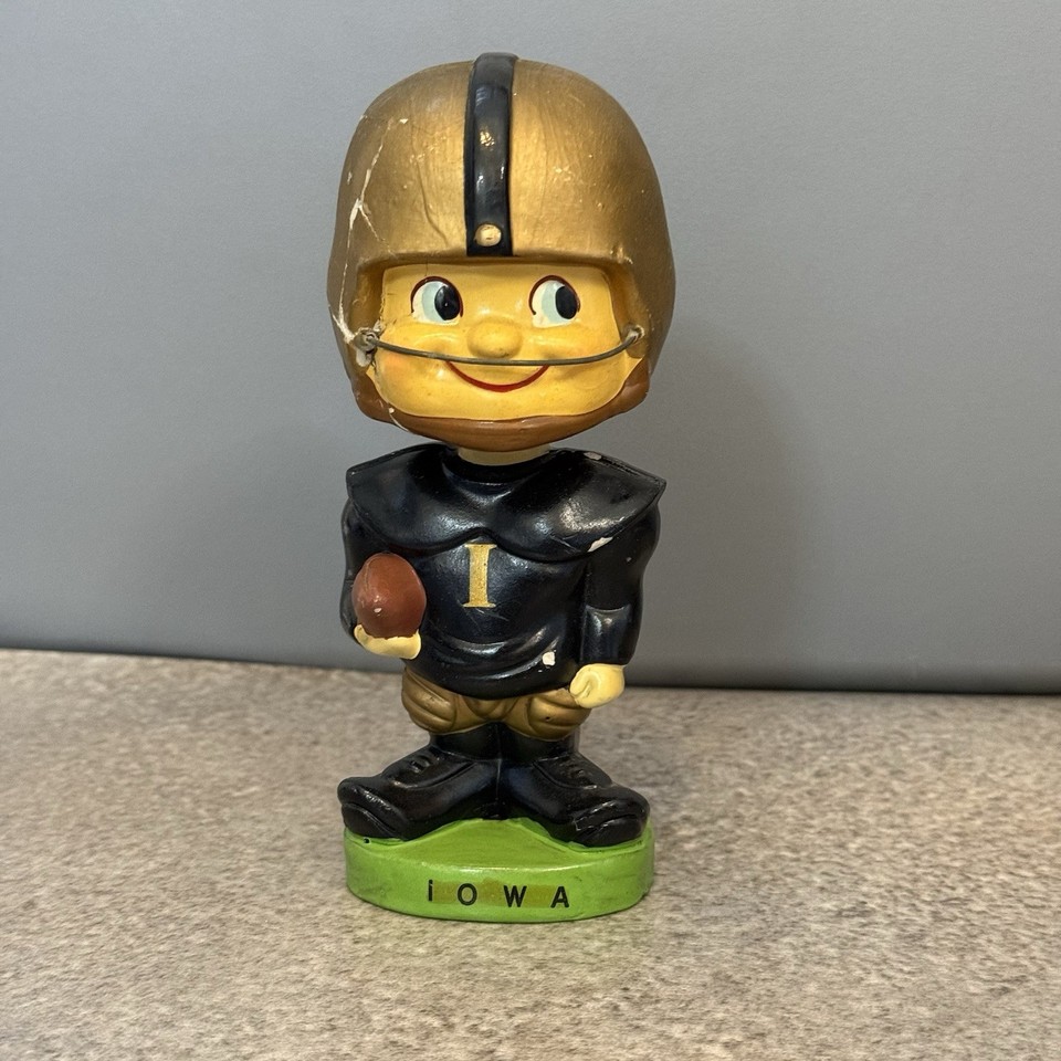 Vintage 60s Bobblehead Nodder Iowa Hawkeyes Football Toes Up Japan ...