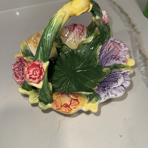 CORNER RUBY BOTANICAL COLLECTION FLORAL ROSE BUDS SMALL 7” PORCELAIN ...